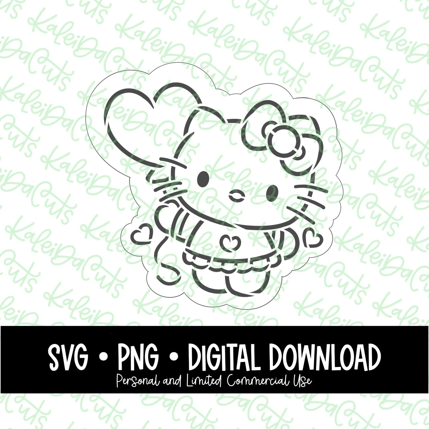 PYO Girly Kitty Heart Balloon Digital Download – KaleidaCuts