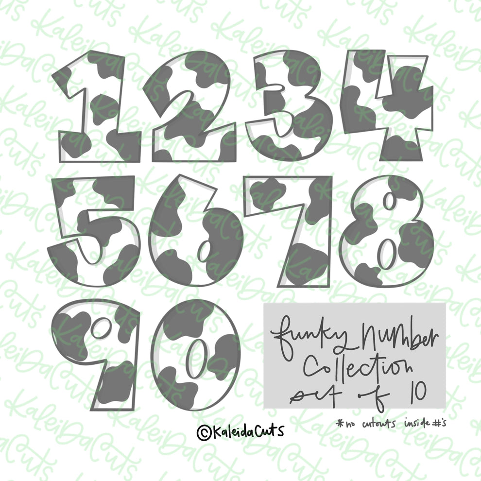 Funky Number Cookie Cutter Set of 10 – KaleidaCuts