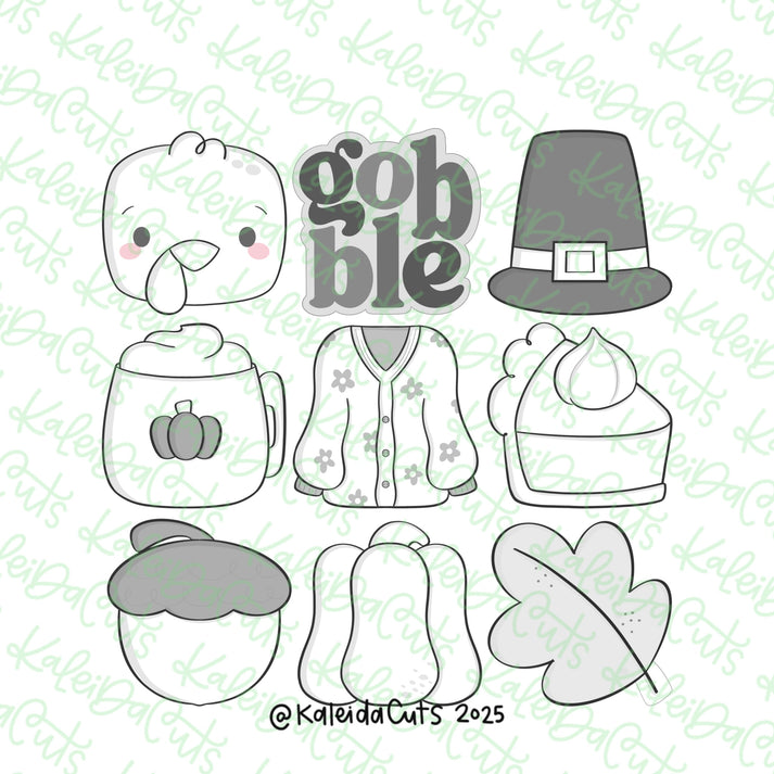 Simple Thankful Dinner Cookie Cutter Set of 9 – KaleidaCuts