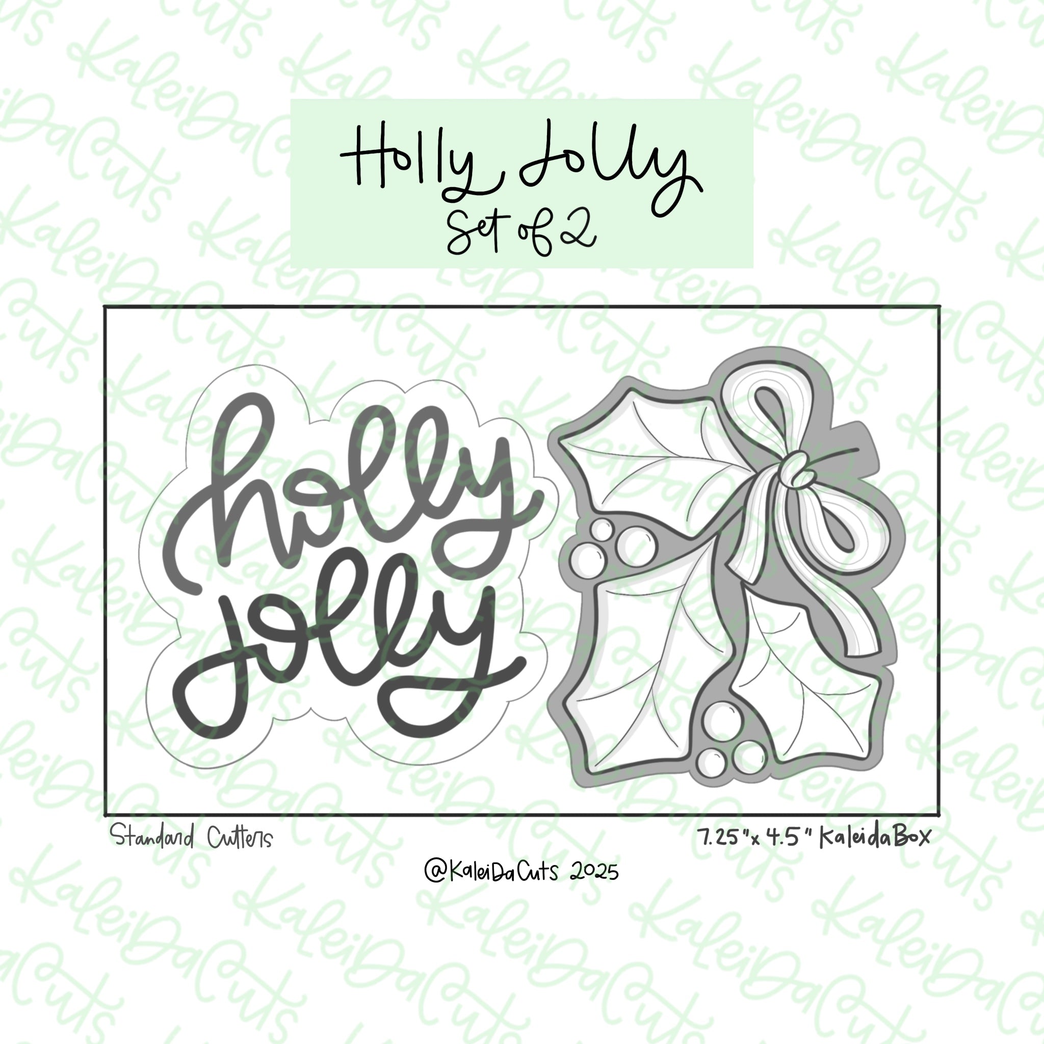 Holly Jolly Cookie Cutter Set of 2 – KaleidaCuts