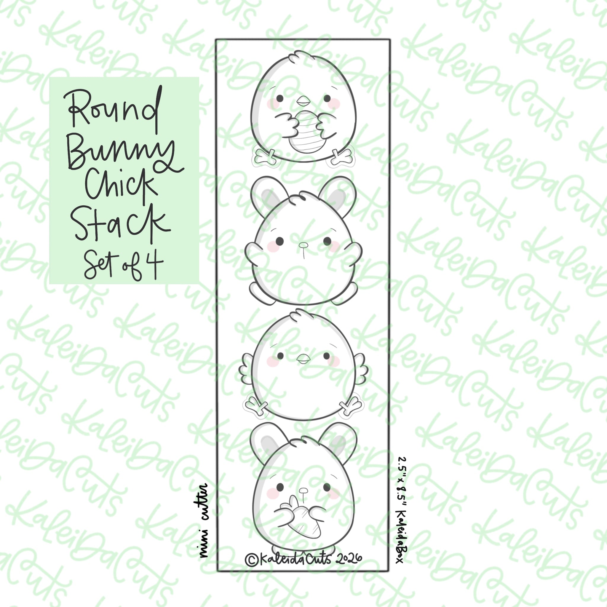 Round Bunny Chick Stack Cookie Cutters Set of 4 – KaleidaCuts