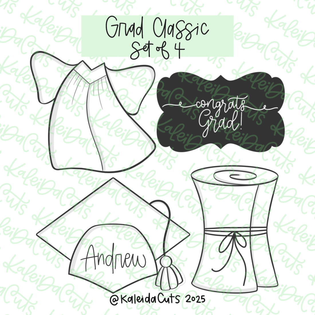Grad Classic Cookie Cutter Set of 4 – KaleidaCuts