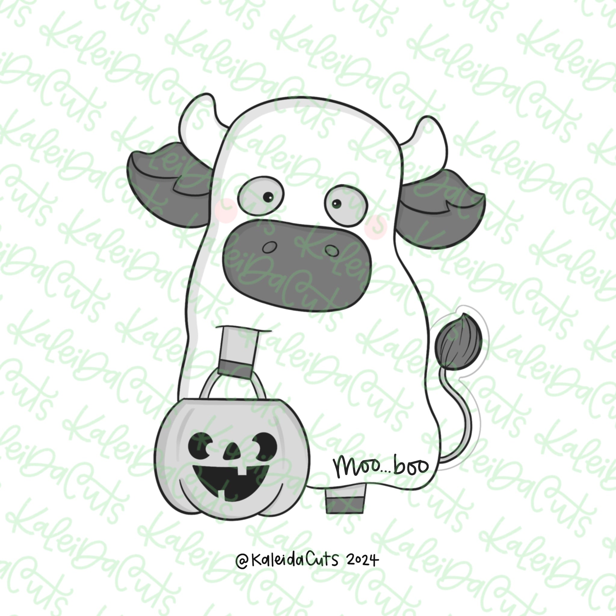 Cow Ghost Cookie Cutter – KaleidaCuts