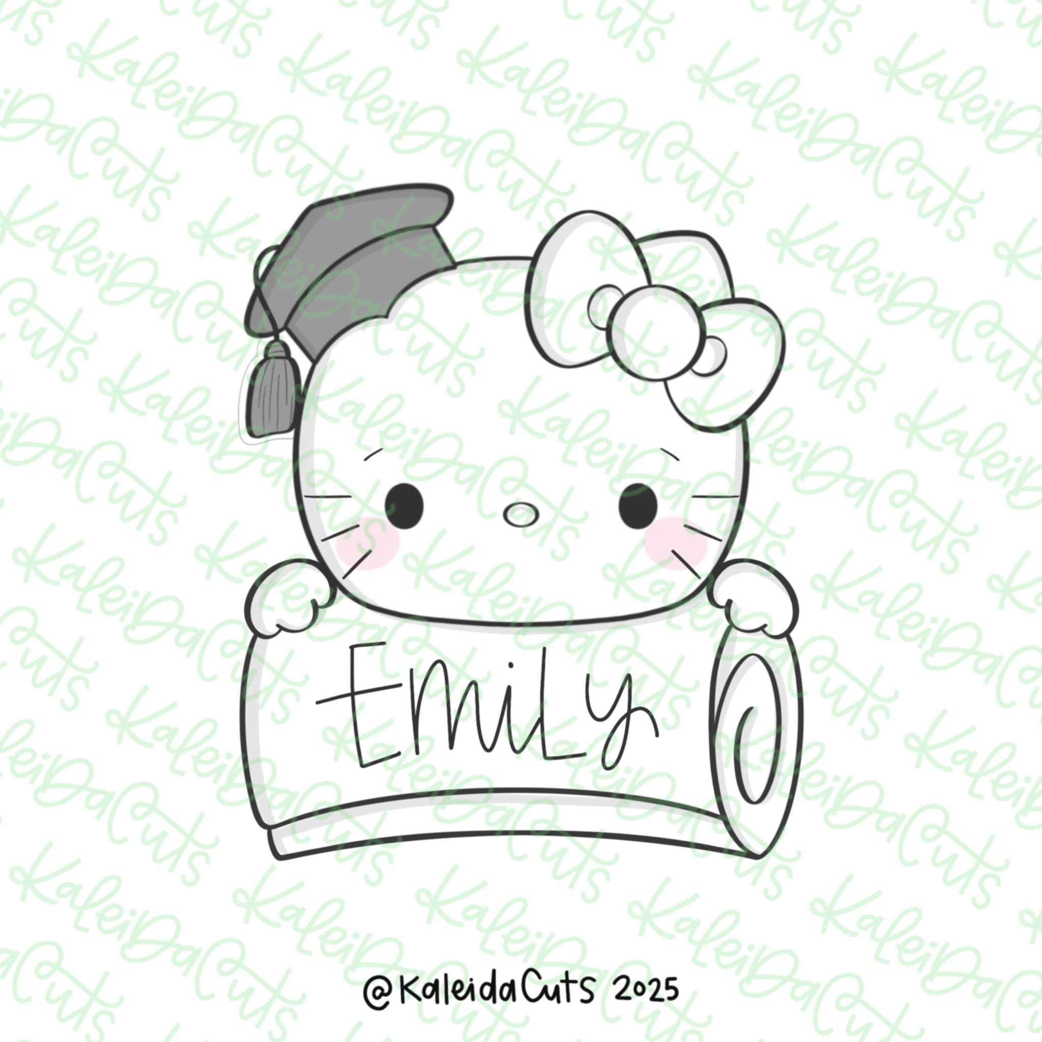 Grad Kitty Diploma Plaque Cookie Cutter – KaleidaCuts