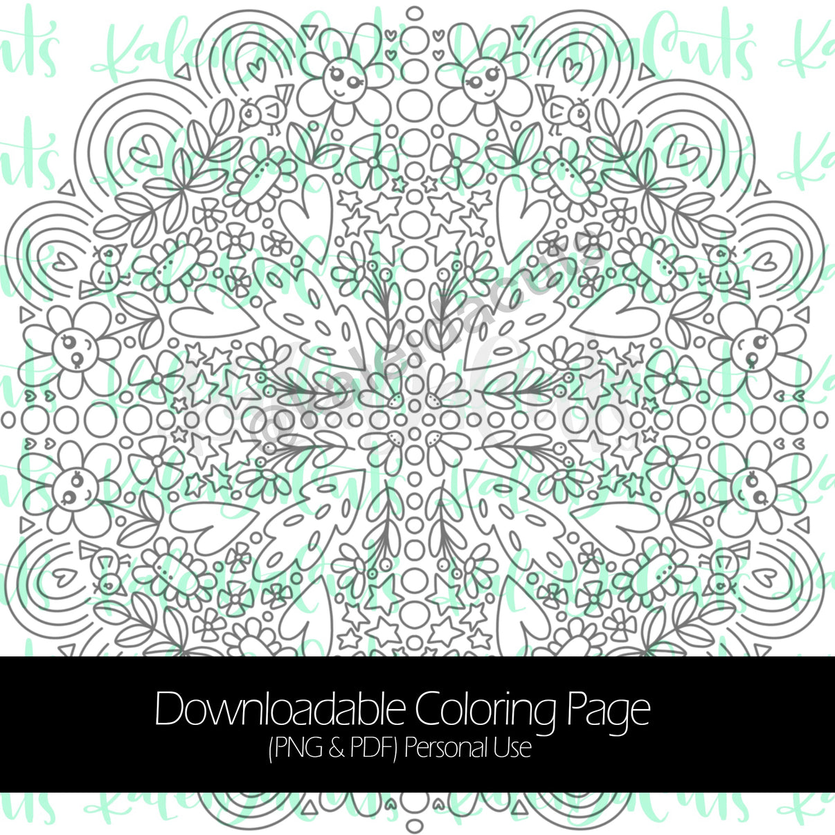 Spring 2020 Mandala Downloadable Coloring Page. Personal Use. – KaleidaCuts