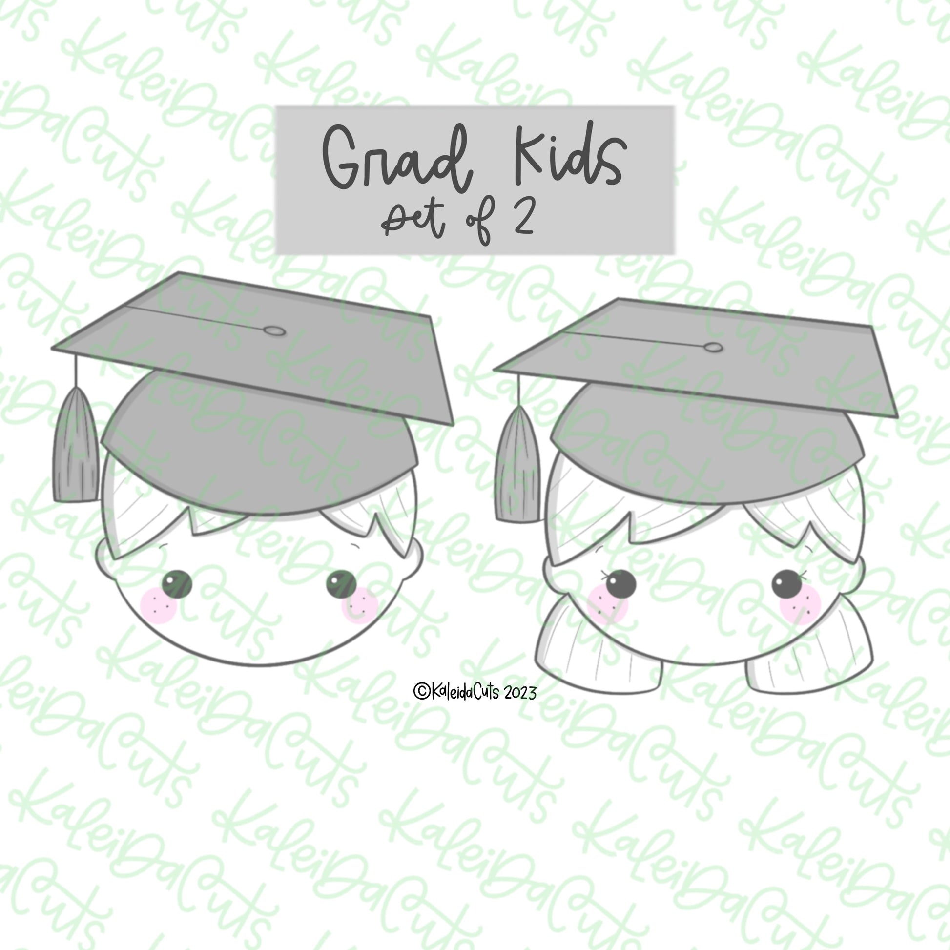 Grad Kids Cookie Cutter Set of 2 – KaleidaCuts