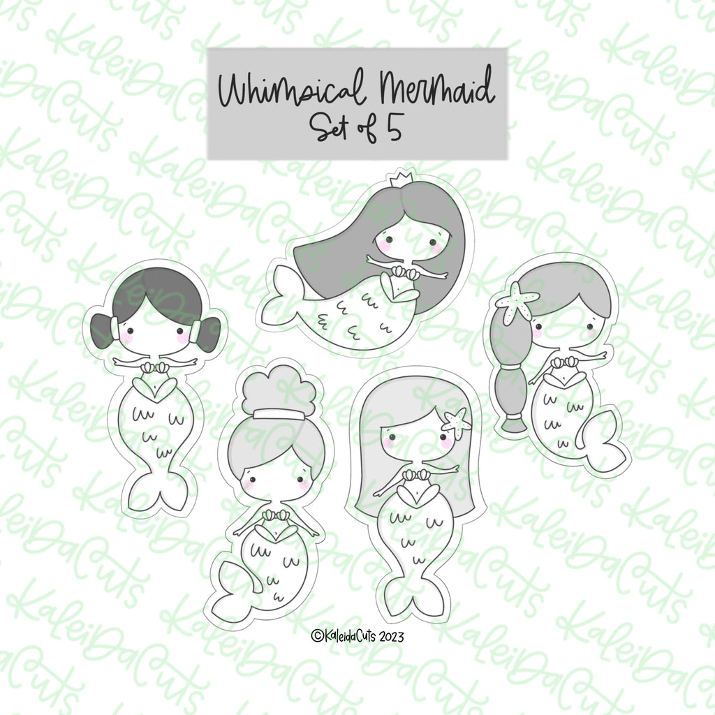 Whimsical Mermaids Cookie Cutter Set of 5 - KaleidaCuts