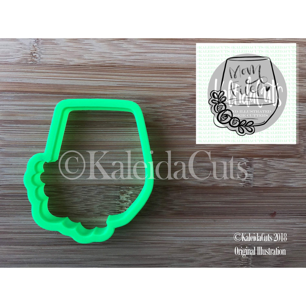 Floral Wine Glass Cookie Cutter - KaleidaCuts