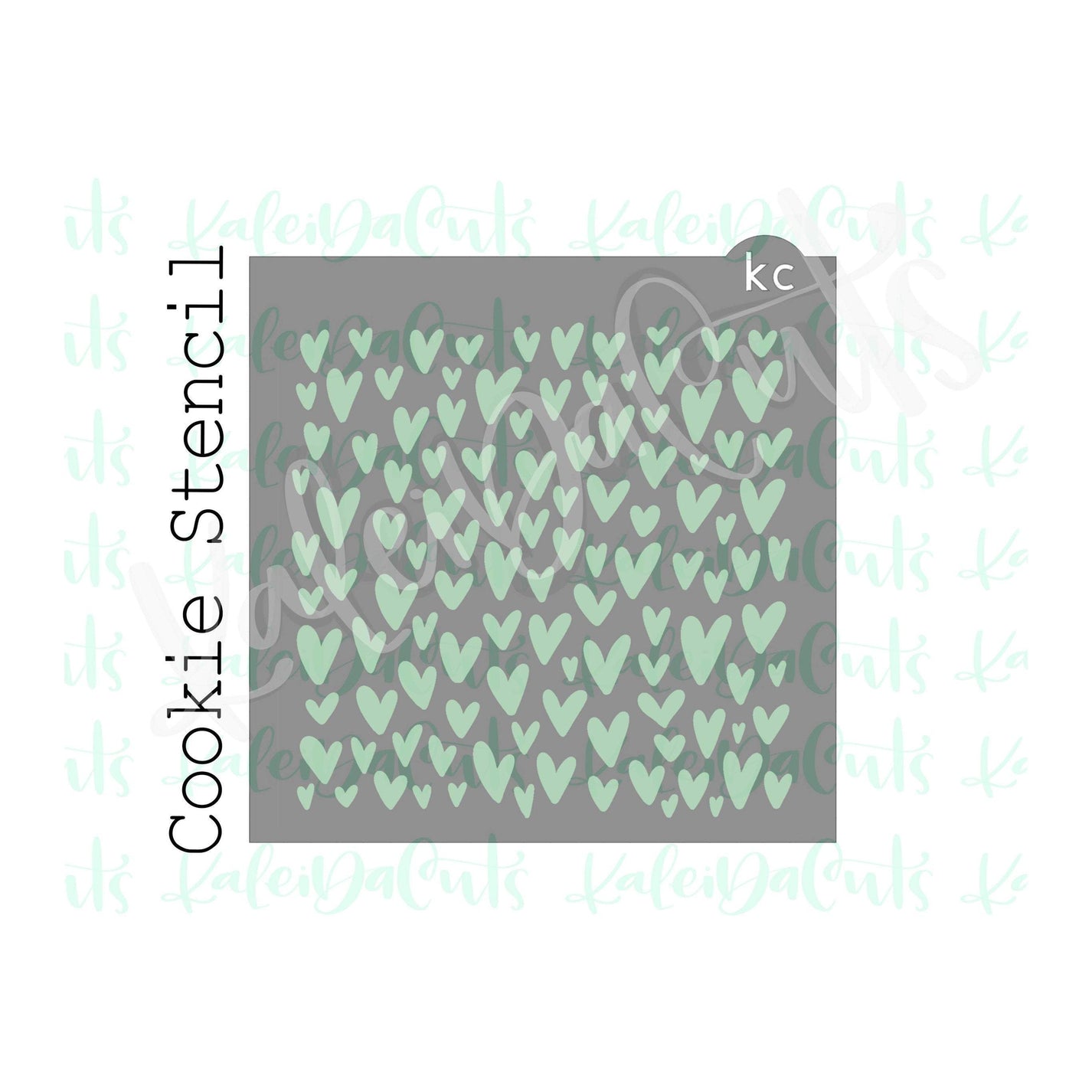 Scattered Hearts Pattern Stencil – KaleidaCuts