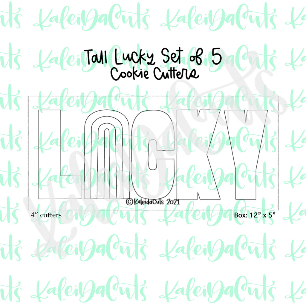 Tall LUCKY Cookie Cutters - Set of 5 - KaleidaCuts