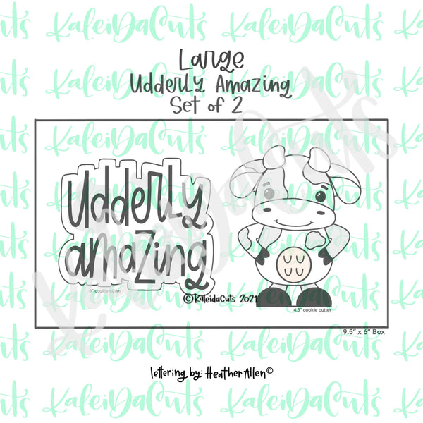 Large Udderly Amazing Cookie Cutter Set of 2 - KaleidaCuts