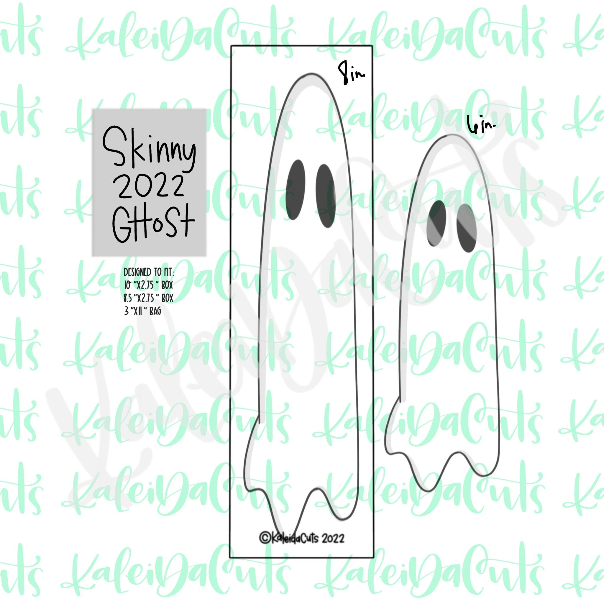 Skinny 2022 Ghost Cookie Cutter – KaleidaCuts