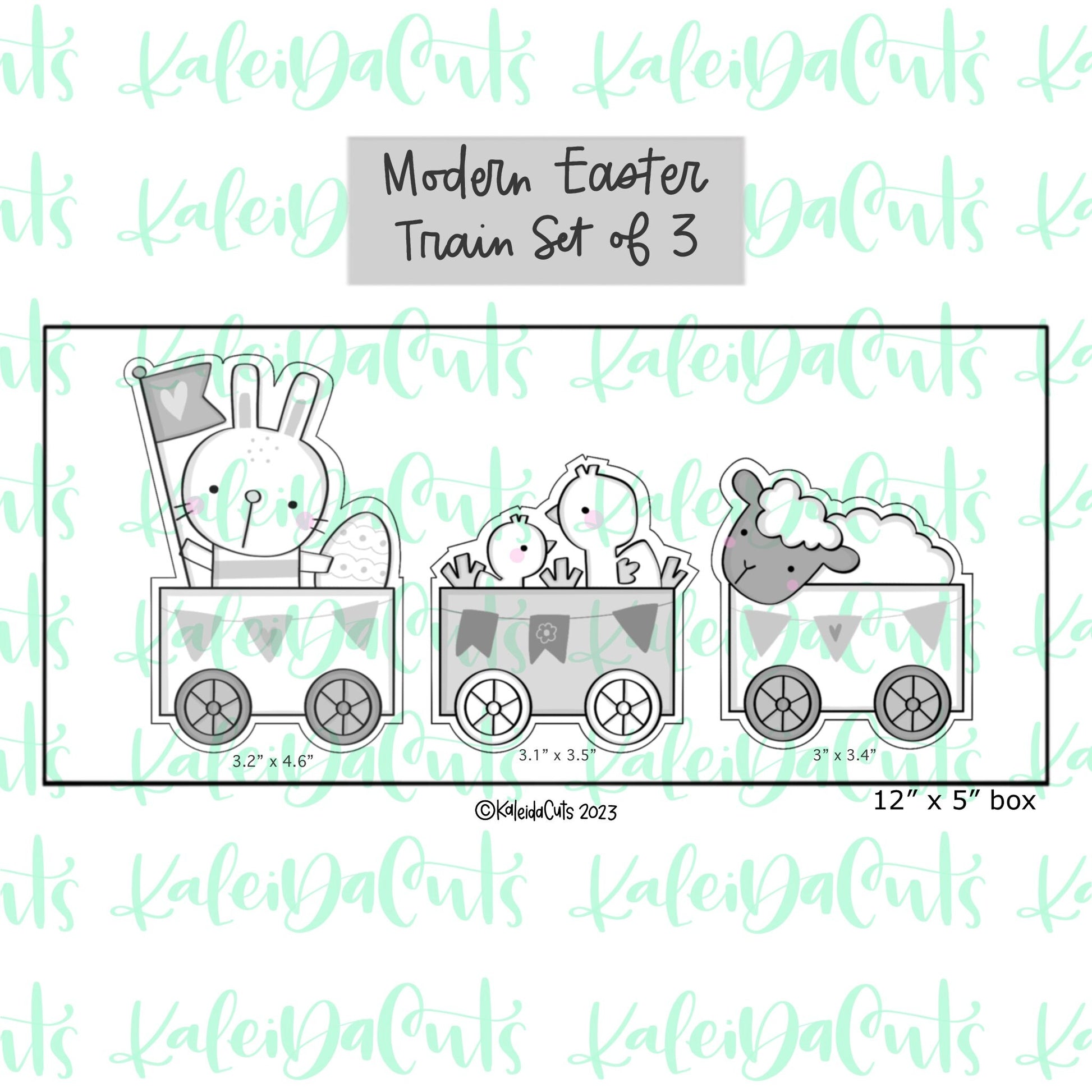 Modern Easter Train Set of 3 Cookie Cutters – KaleidaCuts