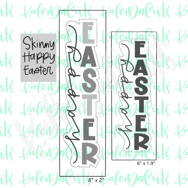 Skinny Happy Easter Cookie Cutter - KaleidaCuts