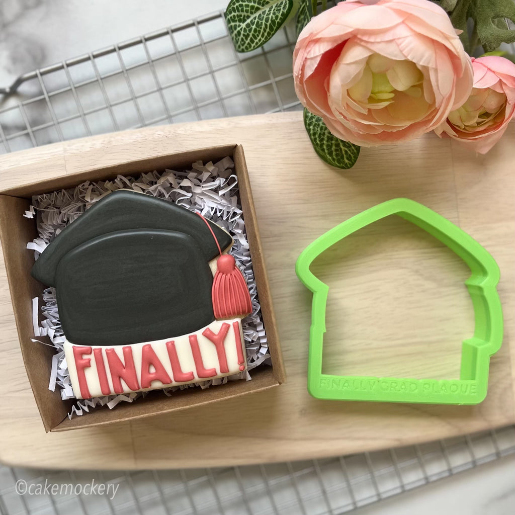 Finally Grad Plaque Cookie Cutter - KaleidaCuts