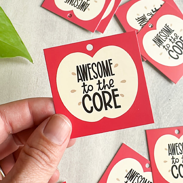 Awesome to the Core 2” x 2” Printed Tags: Set of 25 - KaleidaCuts