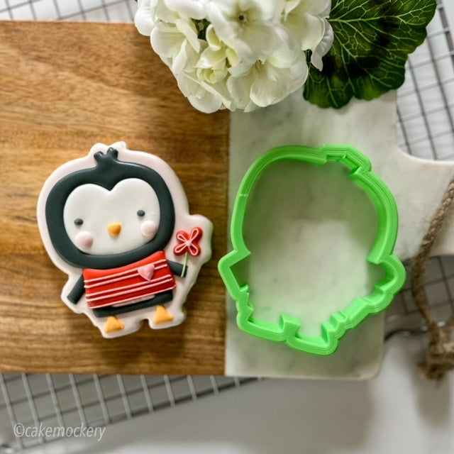 Modern Penguin Flower Cookie Cutter - KaleidaCuts