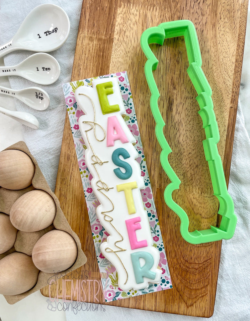 Skinny Happy Easter Cookie Cutter - KaleidaCuts