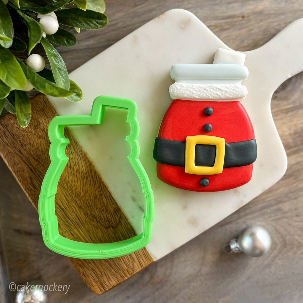 Santa Milk Glass Cookie Cutter - KaleidaCuts